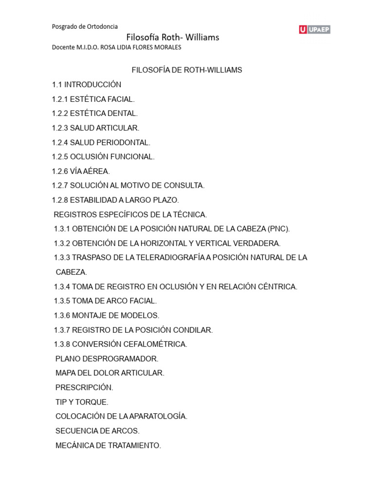 Filosofía de Roth | PDF | Odontología | Ortodoncia