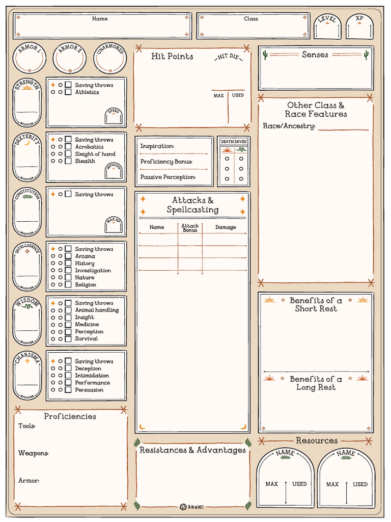 Character Sheets A4 Col | PDF