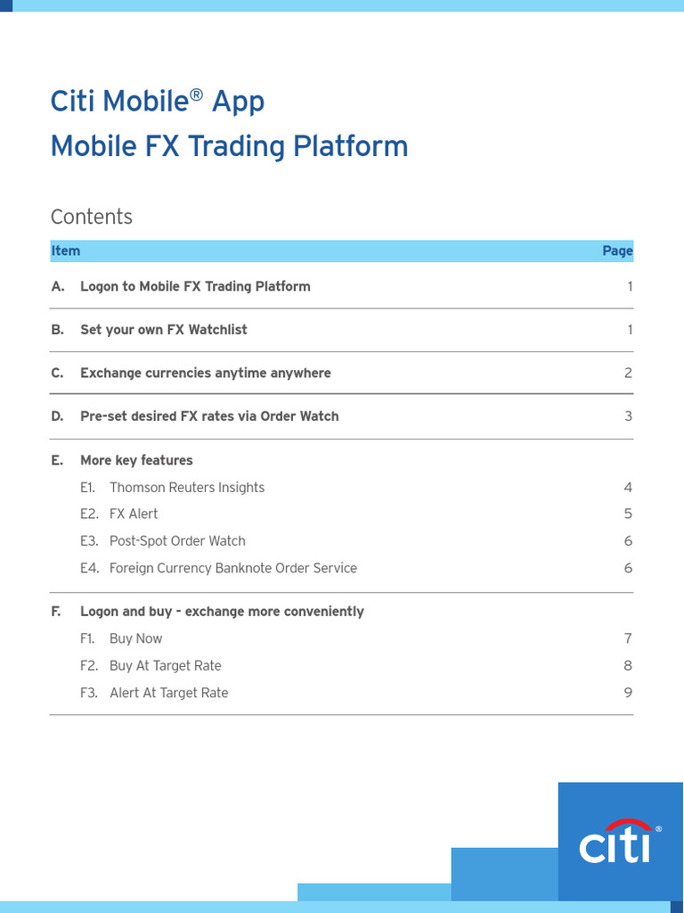 Citi Mobile FX Trading Platform | PDF | Foreign Exchange Market | Currency