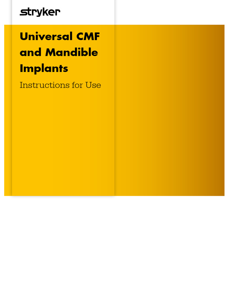 Universal CMF and Mandible Implants 90-01939 AA IFU en | PDF | Medical ...