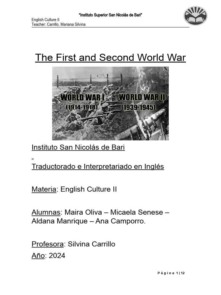 The First and Second World War Culture | PDF | Western Front (World War ...