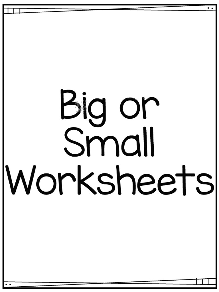Big or Small Worksheets A | PDF
