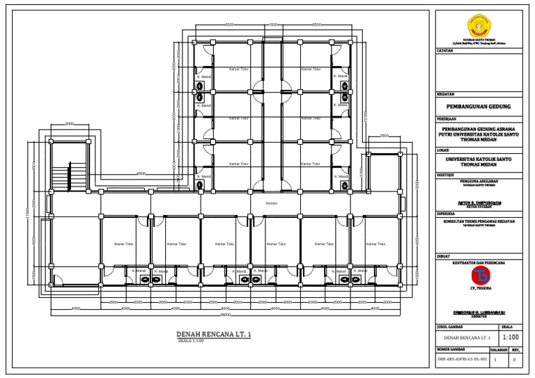 Imb Ars Aspri g1 DL 001 Denah Rencana Lt1 | PDF