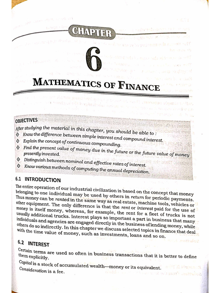 Mathmatics of Finance | PDF