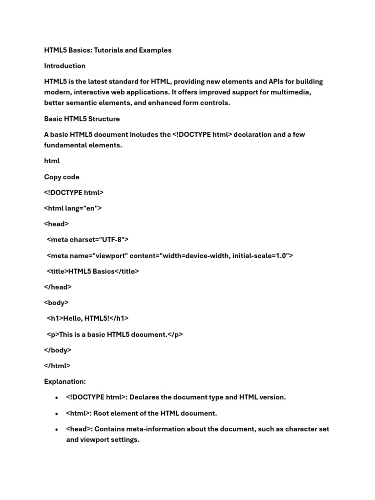 HTML 5 | PDF | Html5 | Html