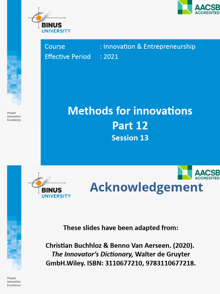 Session 13 Entr6012 | PDF | Innovation | Analogy