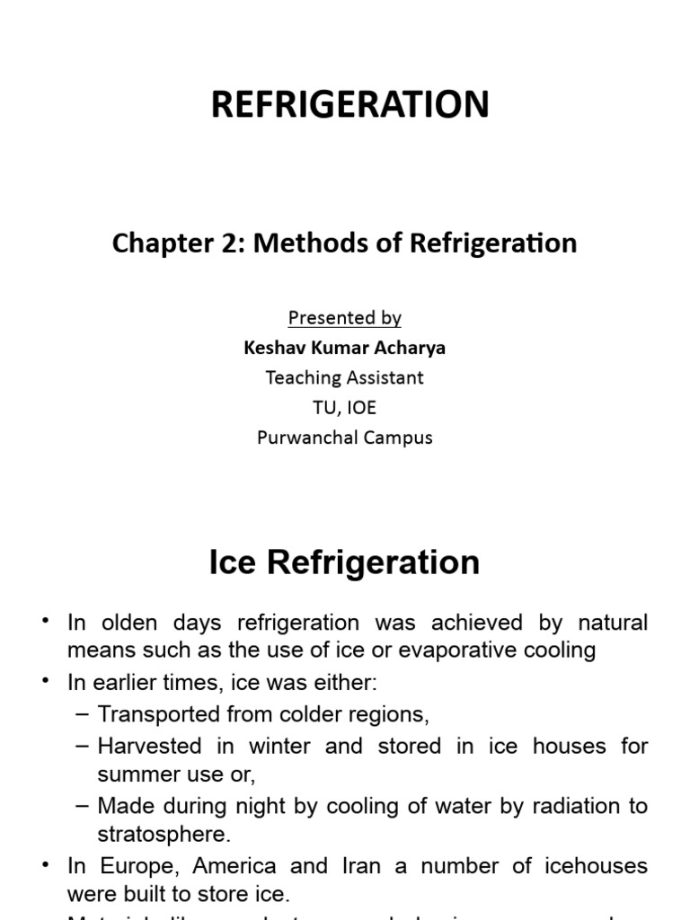 Chapter 2 Methods of Refrigeration | PDF | Enthalpy | Gases