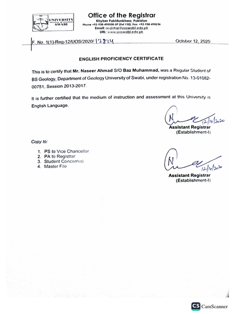 English Proficiency Certificate UOs | PDF