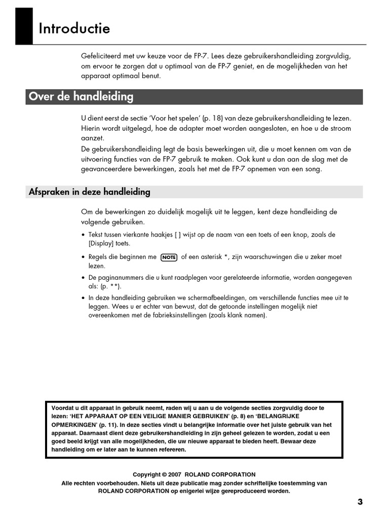 FP7 Handleiding NL | PDF