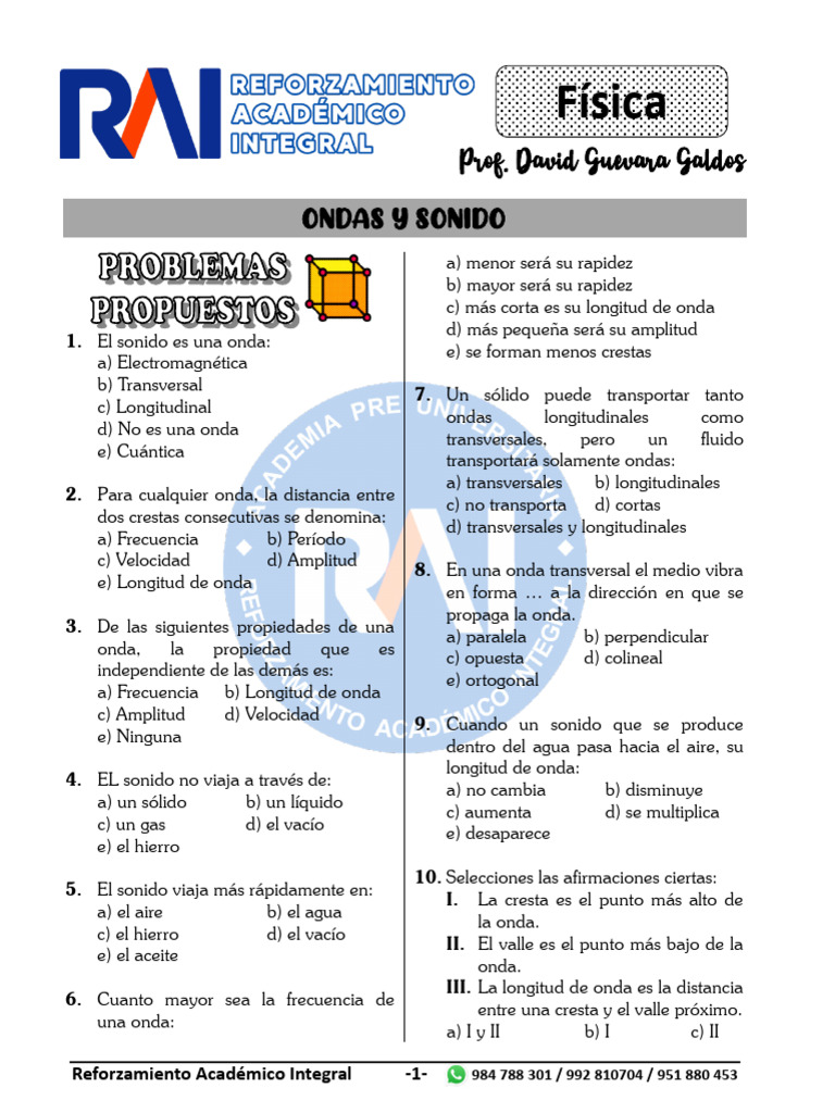Ondas y Sonido | PDF | Olas | Sonido