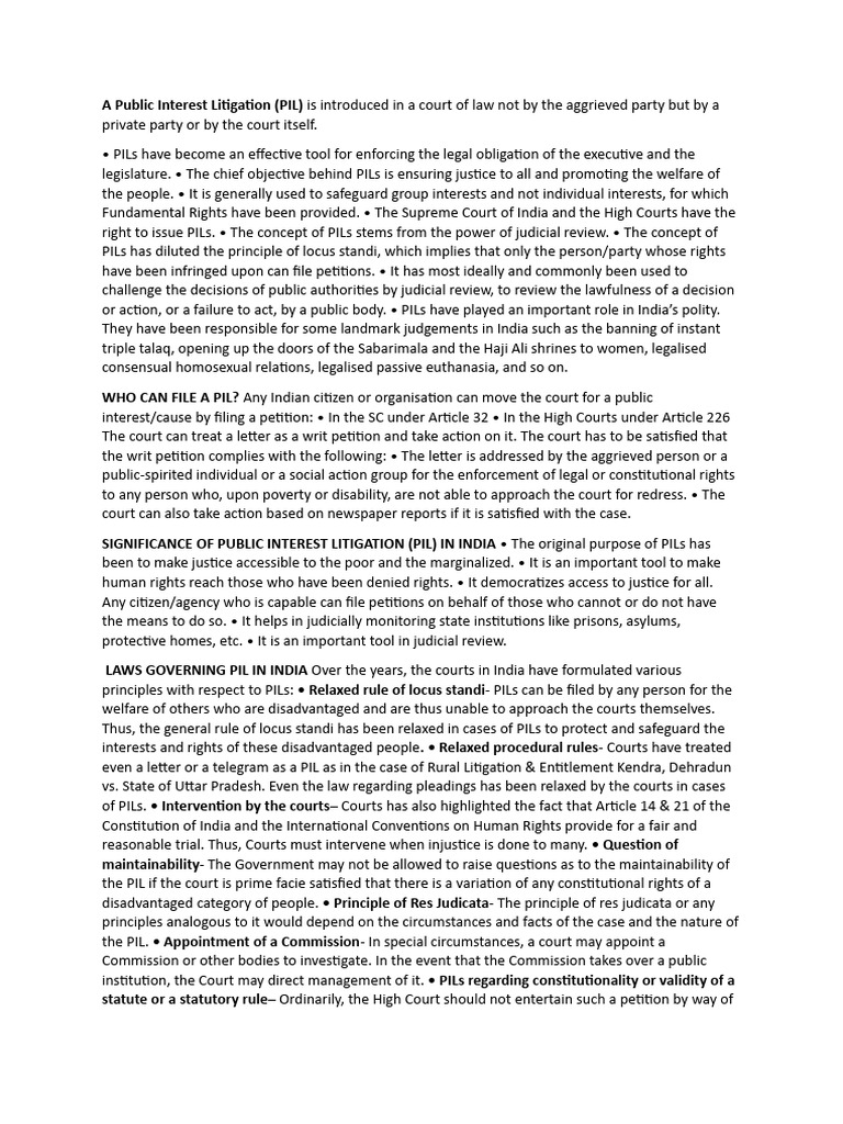 A Public Interest Litigation | PDF | Common Law | Justice