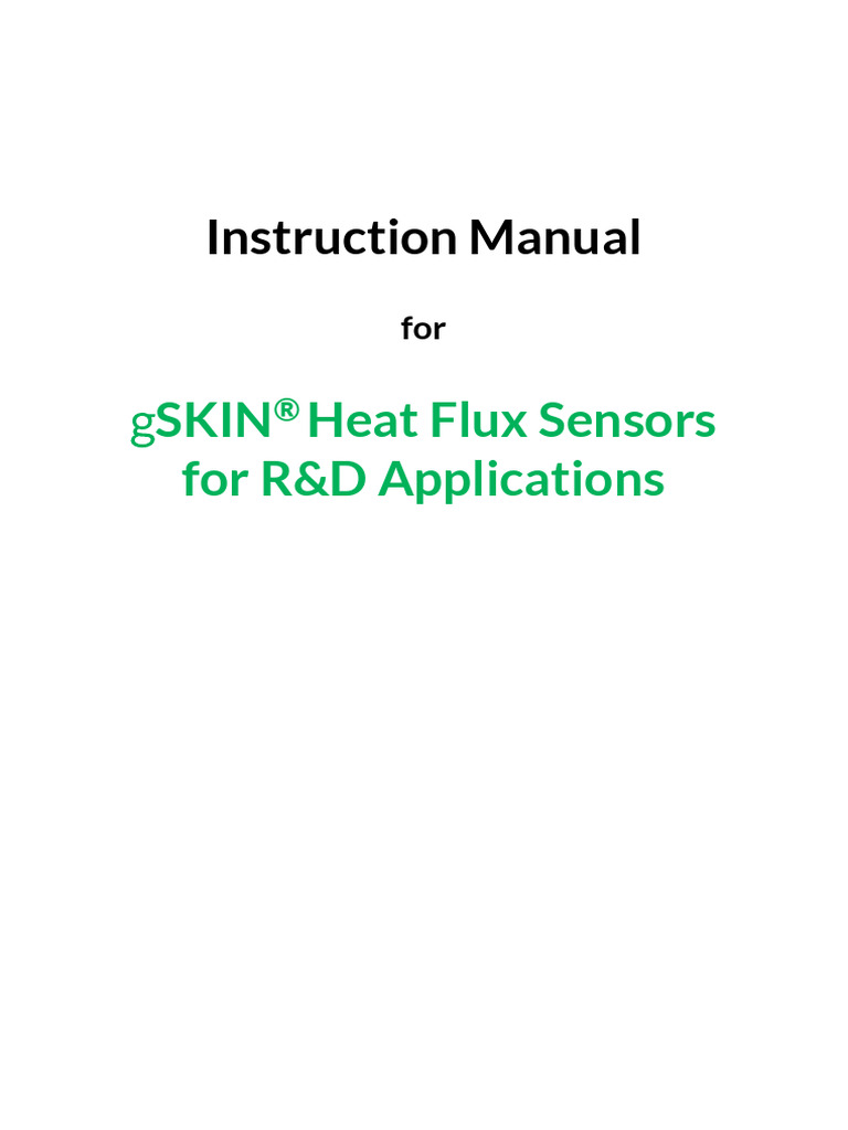 gSKIN_Heat-Flux-Sensors-RD_Instructions_v3 | PDF | Adhesive | Electrical Resistance And Conductance