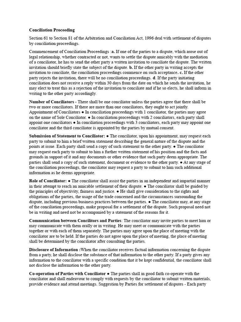 Conciliation Process Guide | PDF | Arbitration | Discovery (Law)