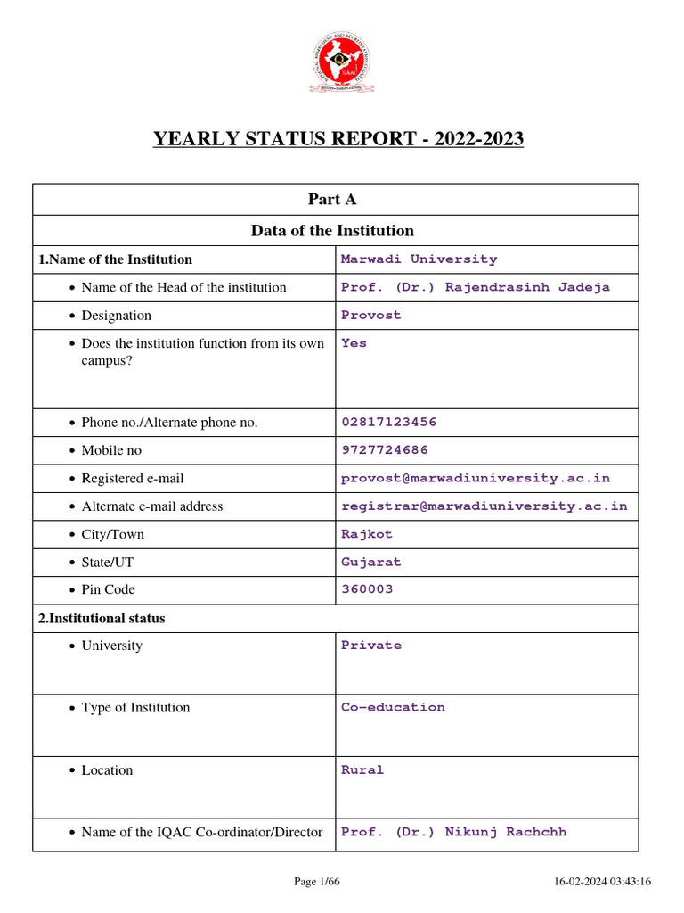 AQAR Yr. 2022 23 | PDF | Educational Technology | Curriculum