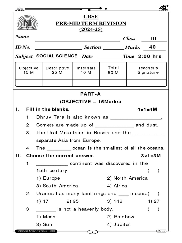 Social-Class-Iii - Pre Mid Revision-Final - 20240719 - 142000 | PDF ...