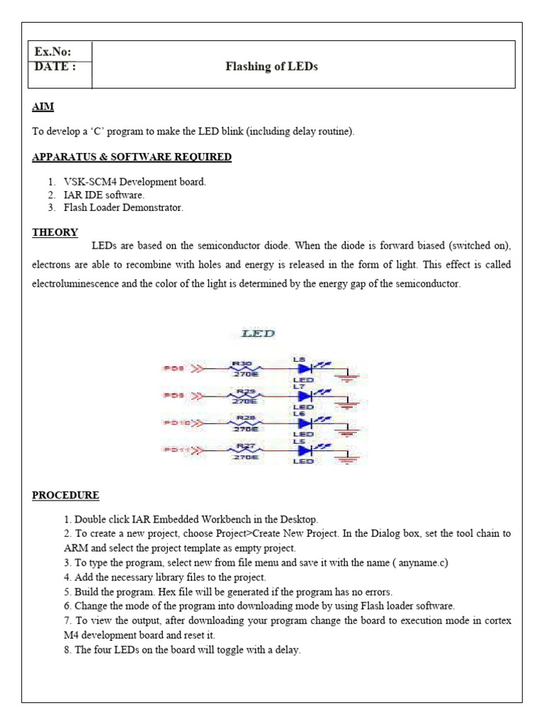 Flashing of LEDs | PDF | Light Emitting Diode | Electronics