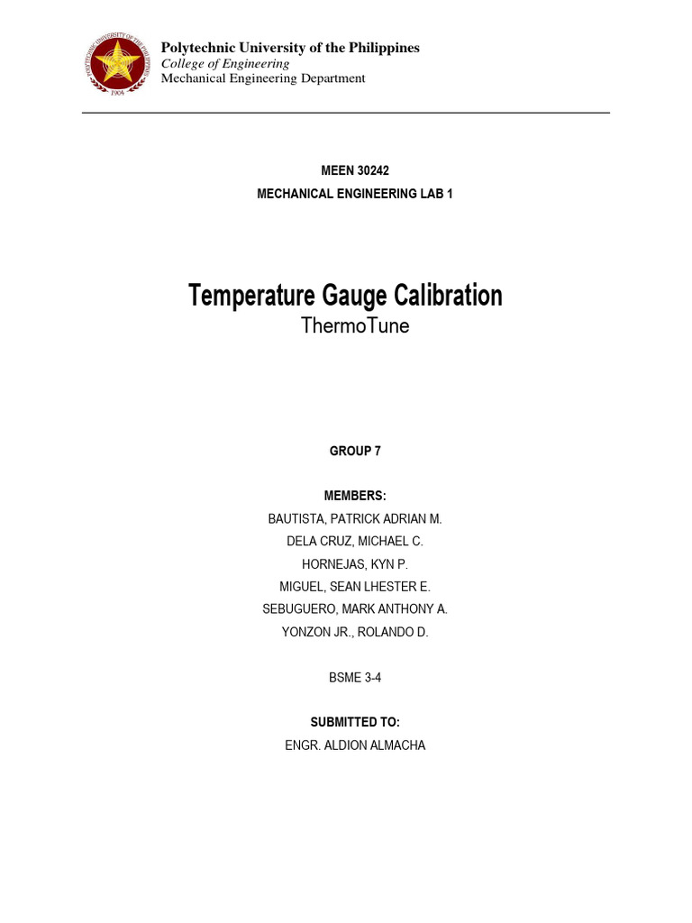 Me Lab 1 - Final Rep - Group 7 | PDF | Calibration | Water