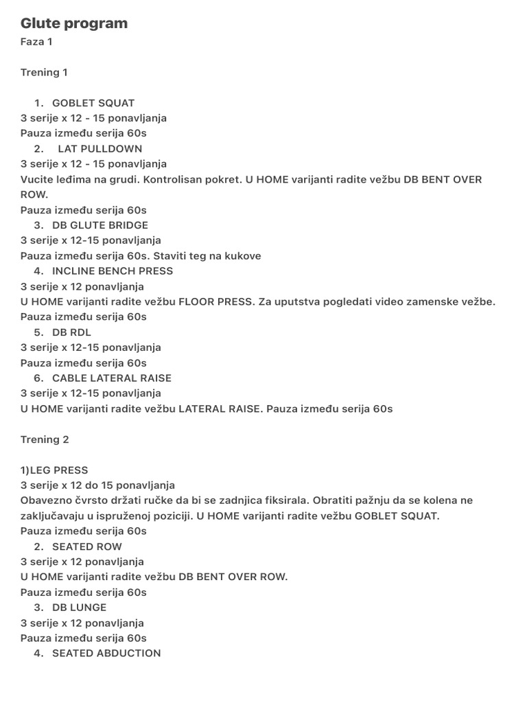 Glute Program | PDF