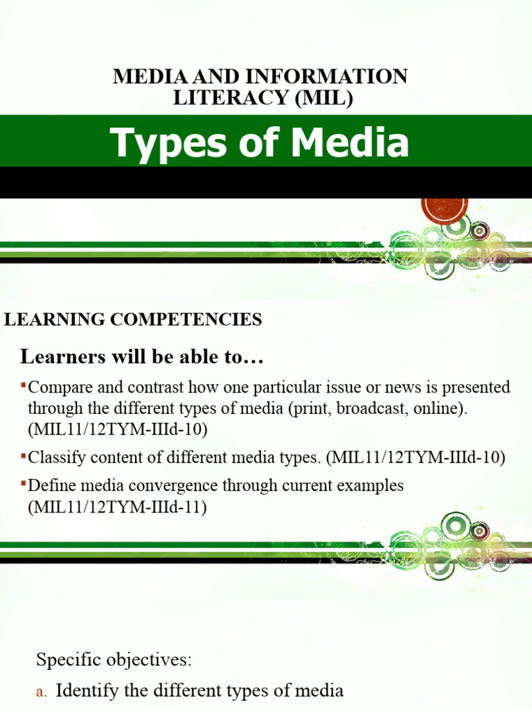 MIL Q1 Types of Media | PDF | Mass Media | Broadcasting