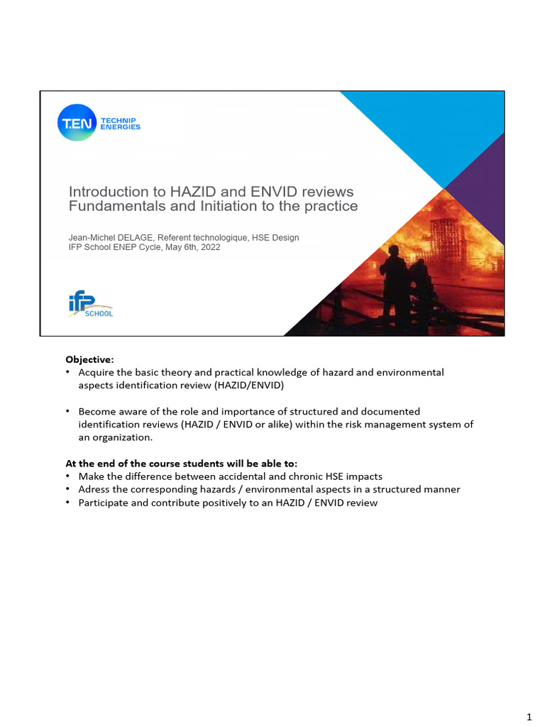 Introduction To HAZID and ENVID Reviews Fundamentals and Initiation To ...