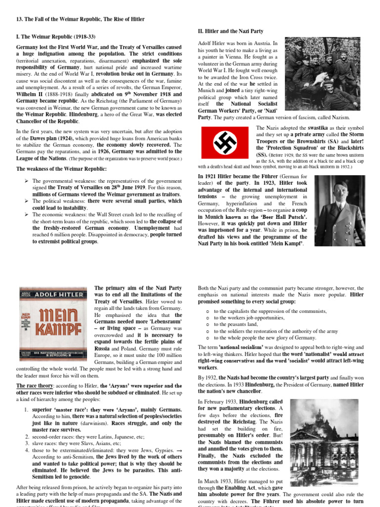 16. The Rise of Hitler | PDF | Weimar Republic | Nazi Germany