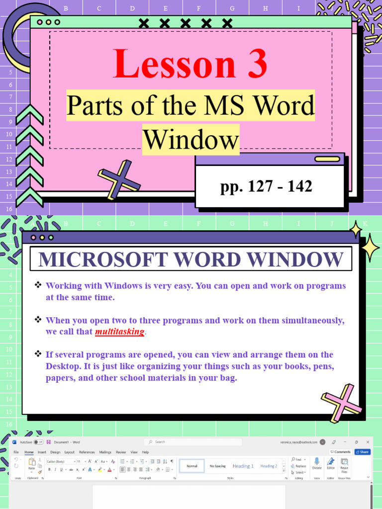 Computer 2ndQ Lesson 3-6 - Parts of The MS Word Window, Arranging Windows, and Folders | PDF ...