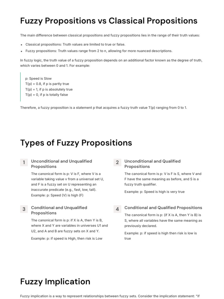 Fuzzy Propositions Vs Classical Propositions | PDF | Fuzzy Logic | Proposition