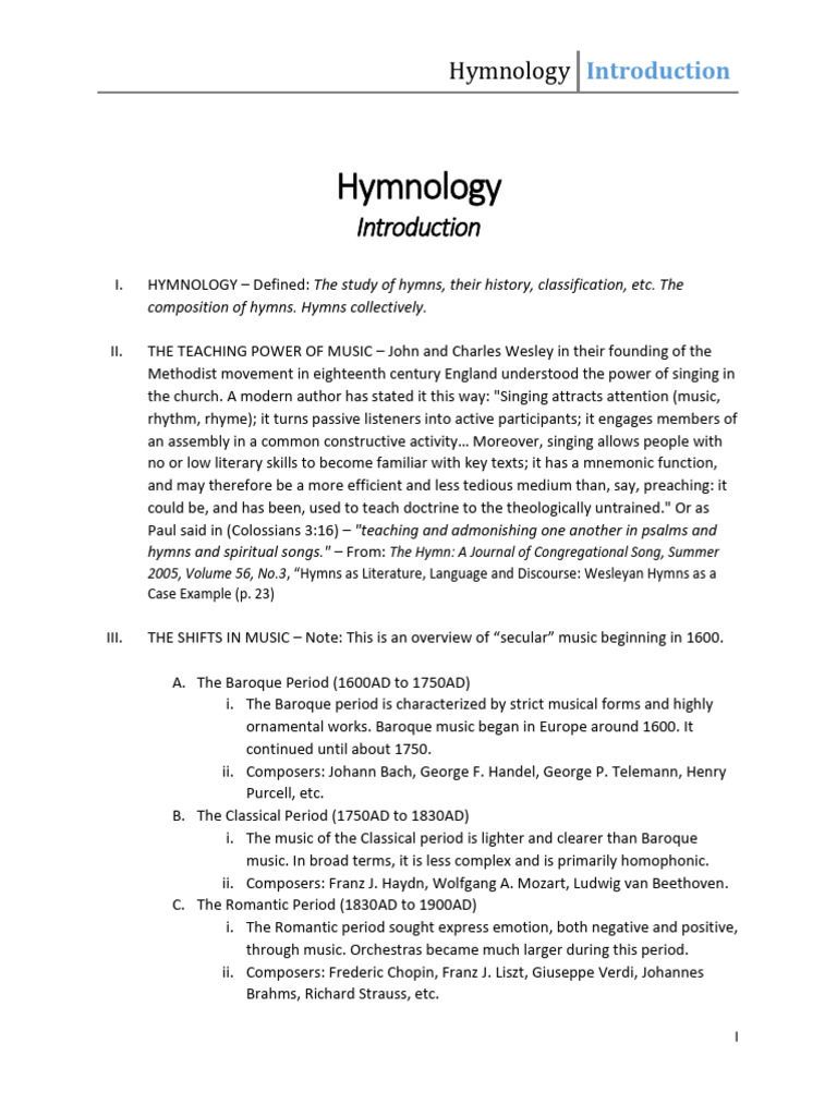 Hymnology and Music Evolution | PDF | Hymns | Psalms