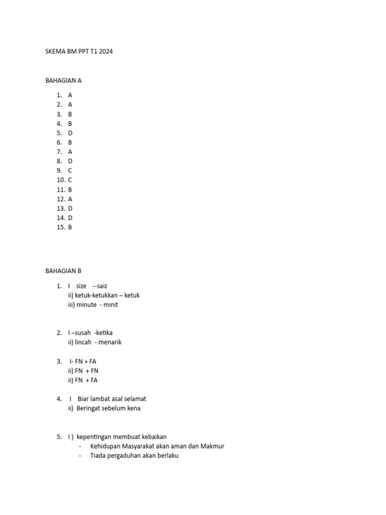 Skema BM PPT T1 2024 | PDF