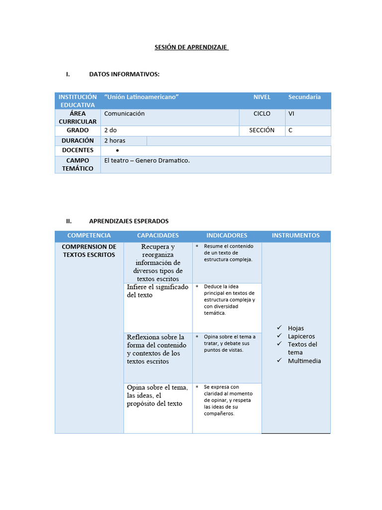 SESIÓN-DE-APRENDIZAJE | PDF | Aprendizaje | Modificación de comportamiento