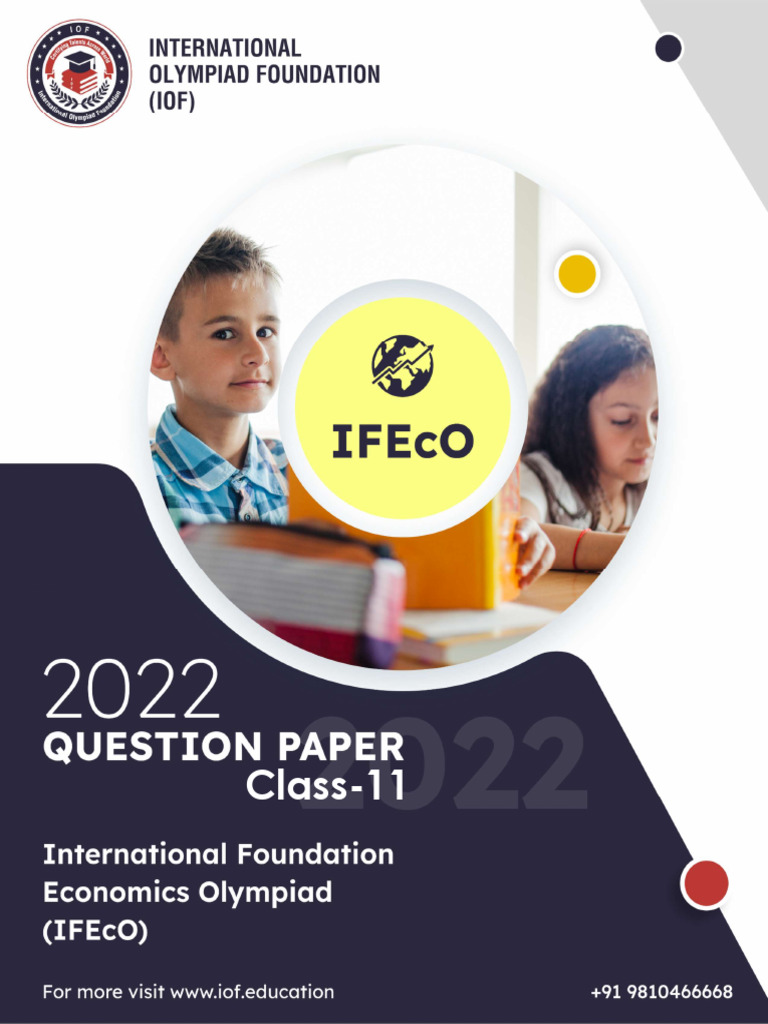 IFEcO Class 11 2022 Question Paper | PDF | Elasticity (Economics) | Demand