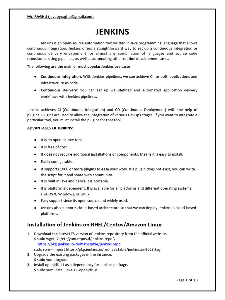 Jenkins Ci CD | PDF | Computer Science | Software Development