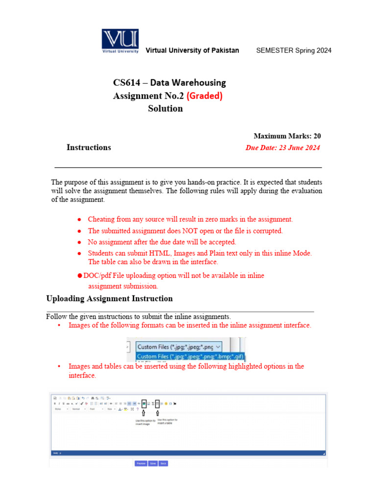 Spring 2024 - CS614 - 2 - SOL | PDF | Data | Computer Data