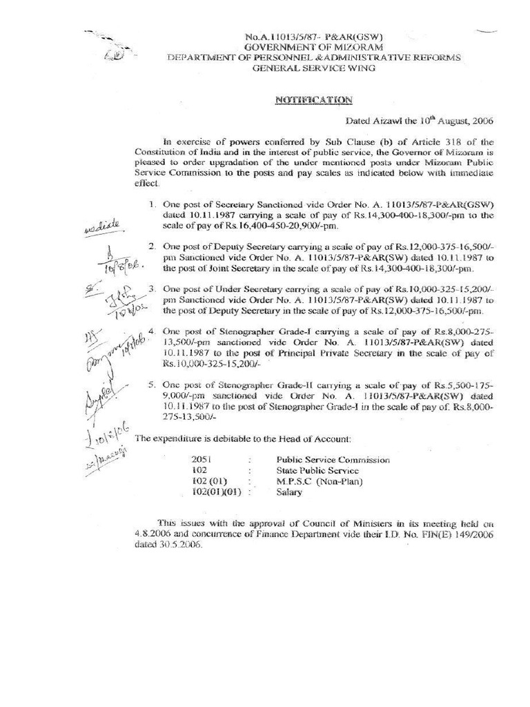 Upgradation of Post Under MPSC | PDF