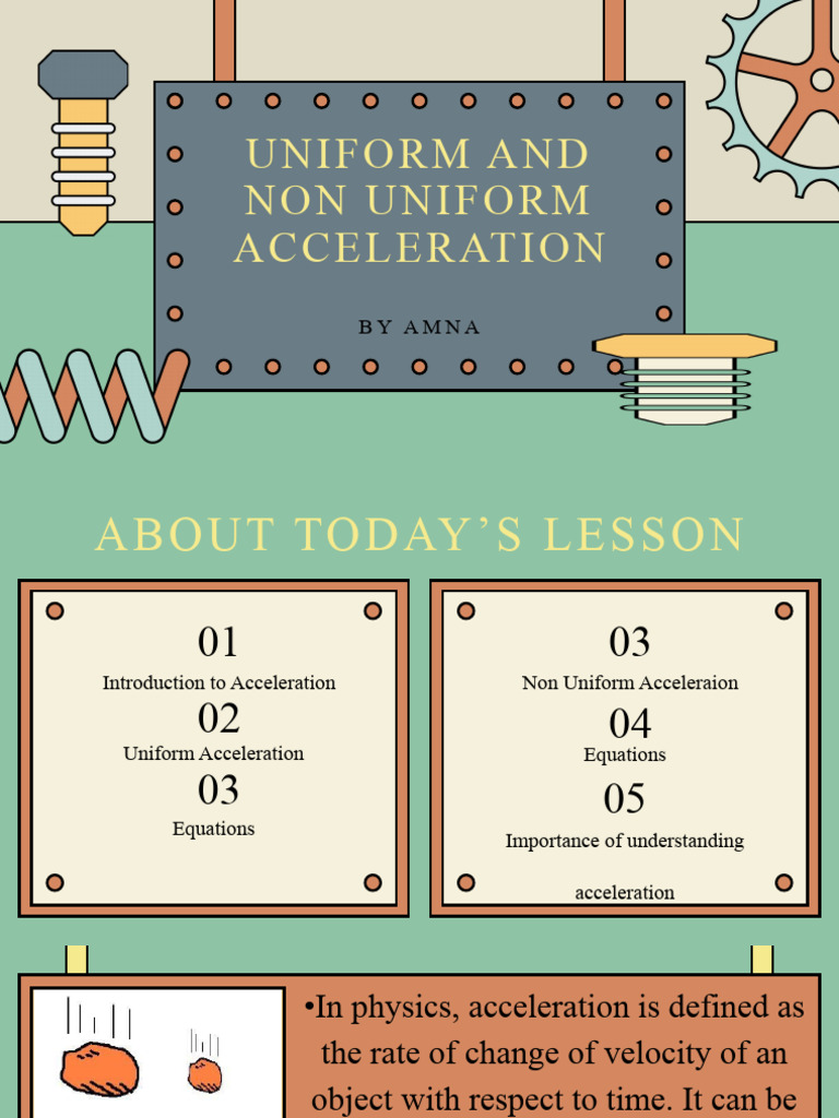 Uniform and Non Uniform Acceleration | PDF
