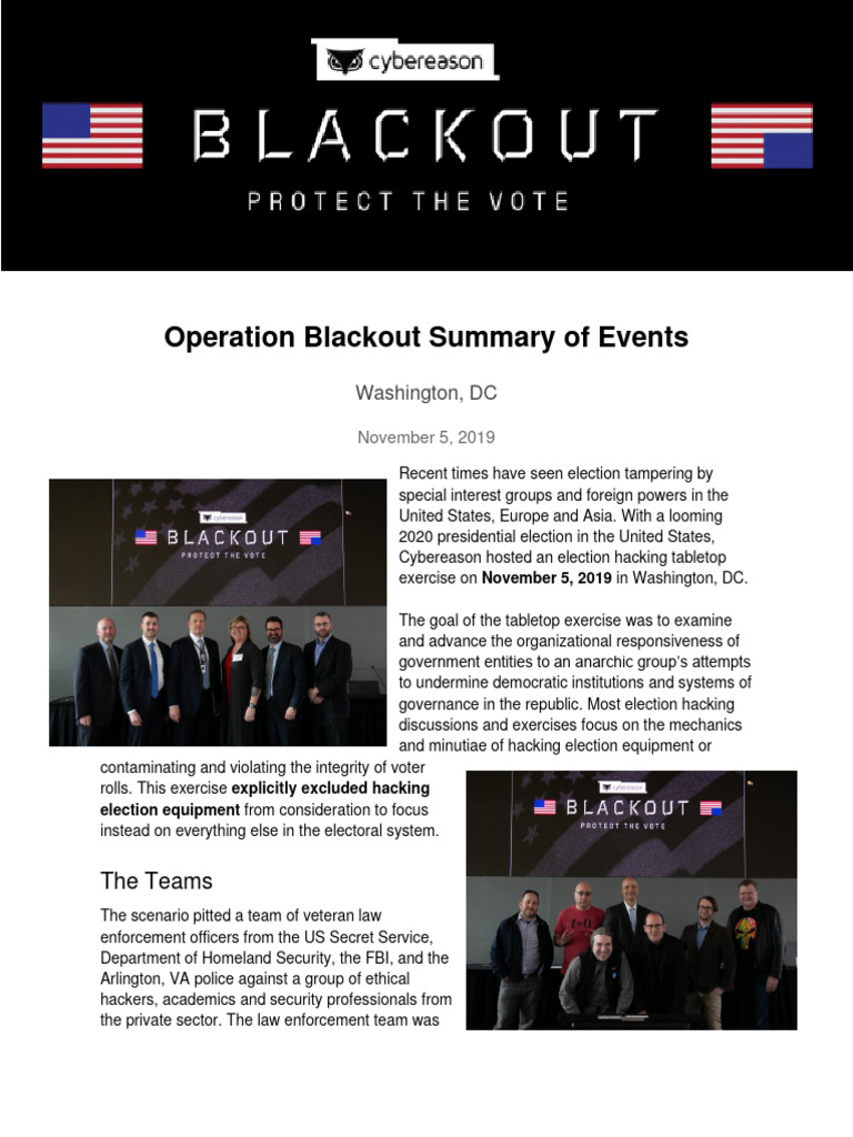 Operation Blackout Wrap Up Report November 2019 | PDF | Security Hacker ...