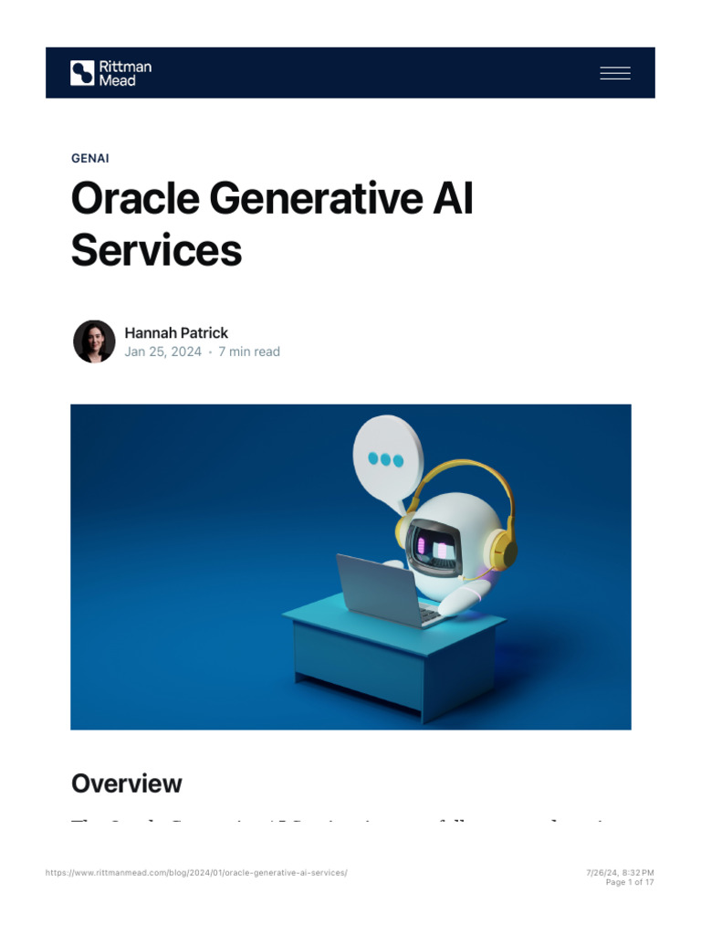 Oracle Generative AI Services | PDF | Computer Programming ...