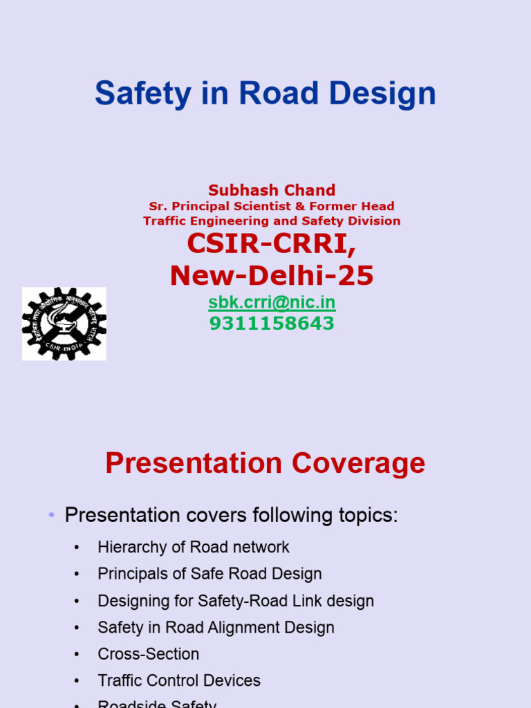 Safe Road Design Principles Overview | PDF | Road | Controlled Access ...