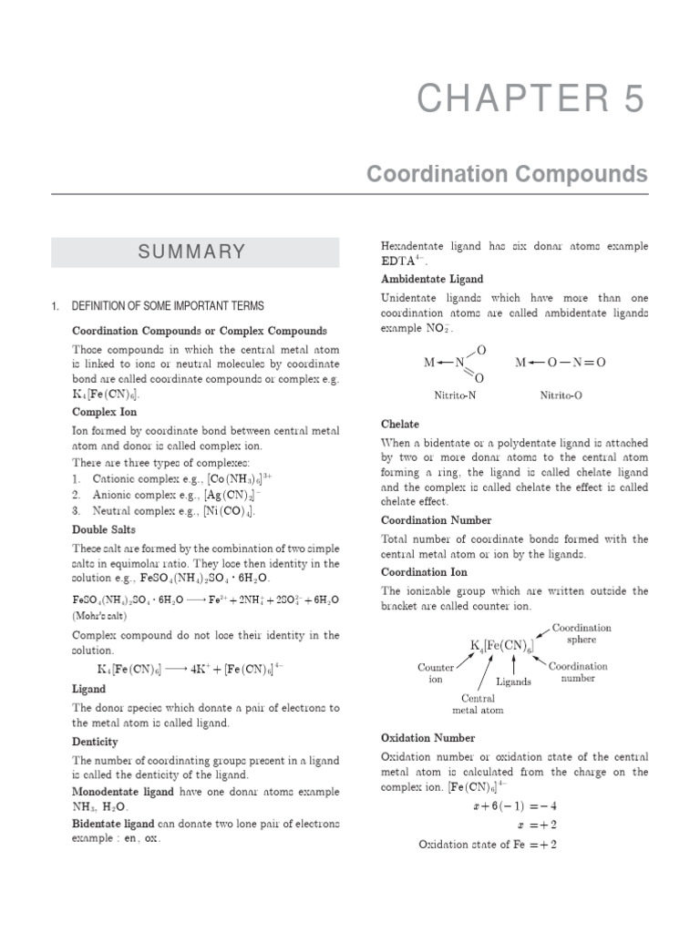 Coordination and Compounds | PDF | Coordination Complex | Ligand