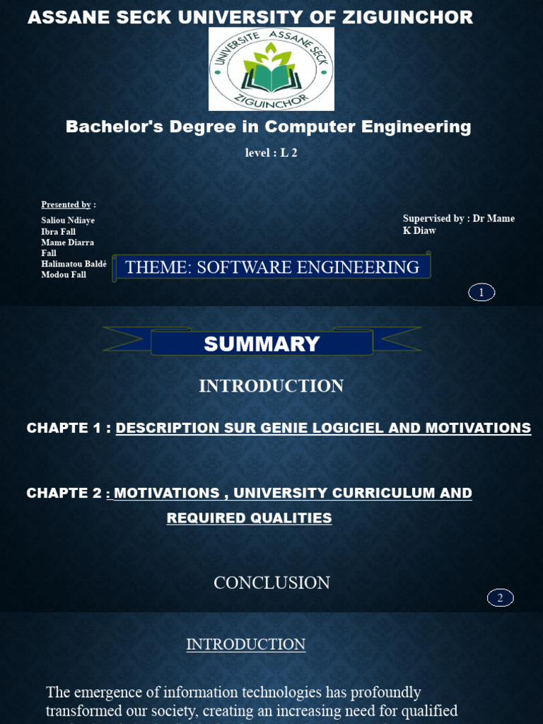 Université Assane Seck de Ziguinchor | PDF | Engineering | Software Engineering