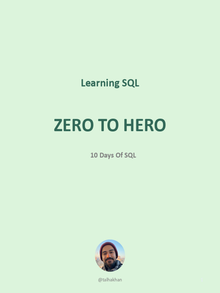 Learning SQL Zero To Hero | PDF | Databases | Relational Database