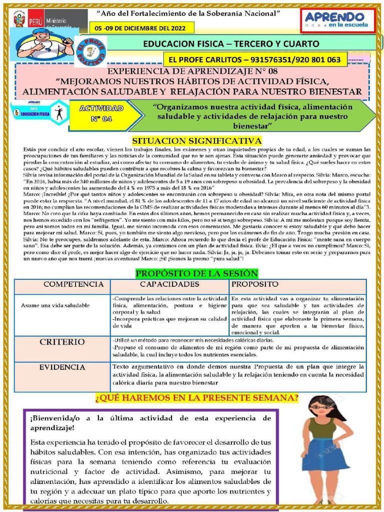 E.FÍSICA 3°y4° - SEM.4-EDA8 - Archivos JOSEPH PONCE | PDF