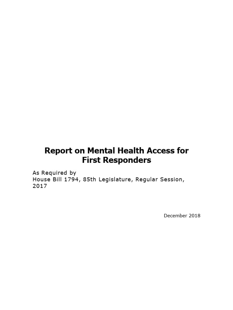 Hb1794 Mental Health Access First Responders Dec 2018 | PDF ... Hb1794 Mental Health Access First Responders Dec 2018 | PDF ...
