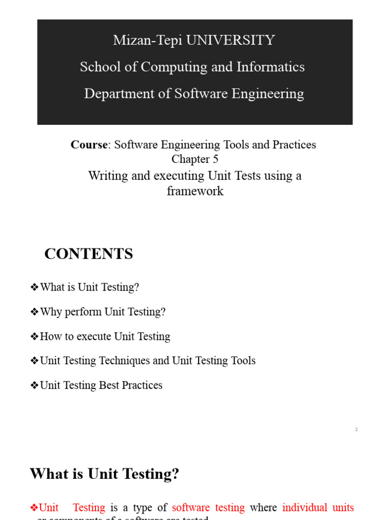 Unit Testing: Techniques & Tools | PDF | Software Testing | Unit Testing