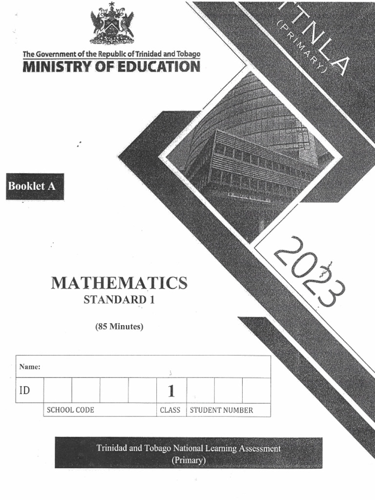 TTNLA STD 1 Mathematics Booklet A | PDF