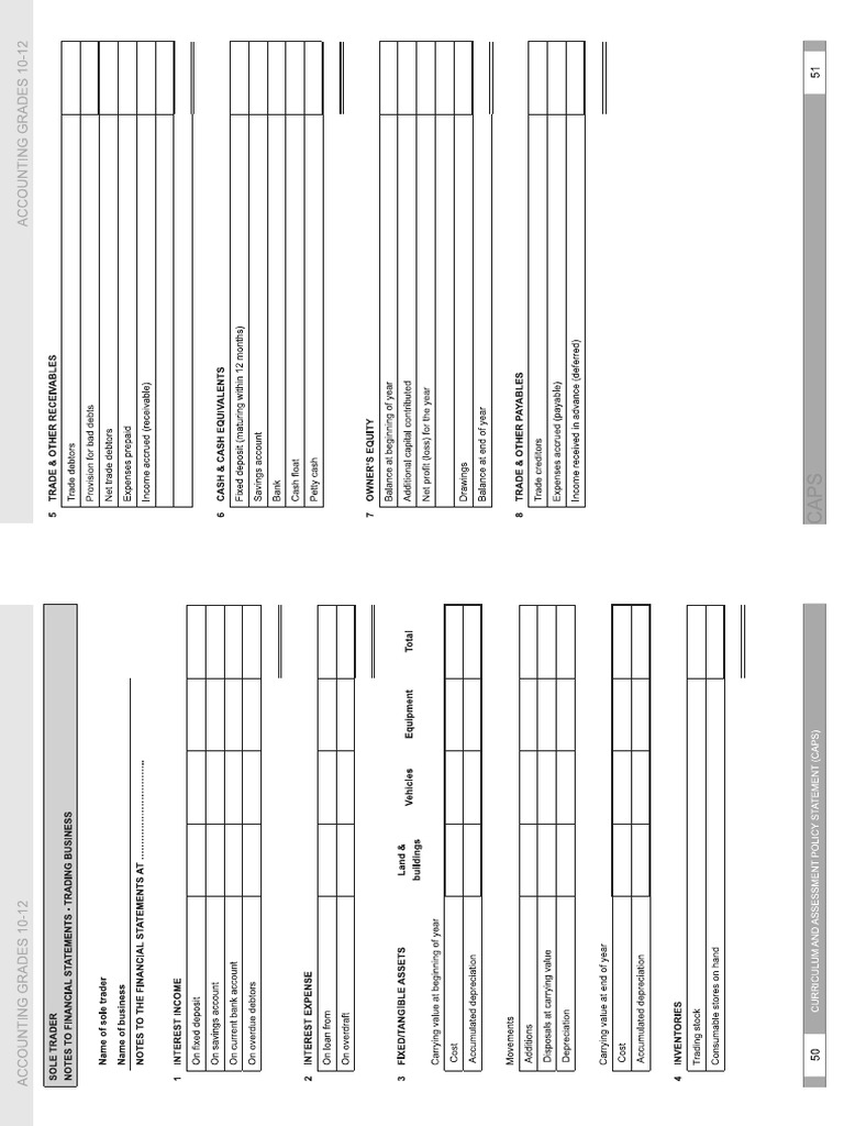 Notes To Financial Statement (Format) | PDF