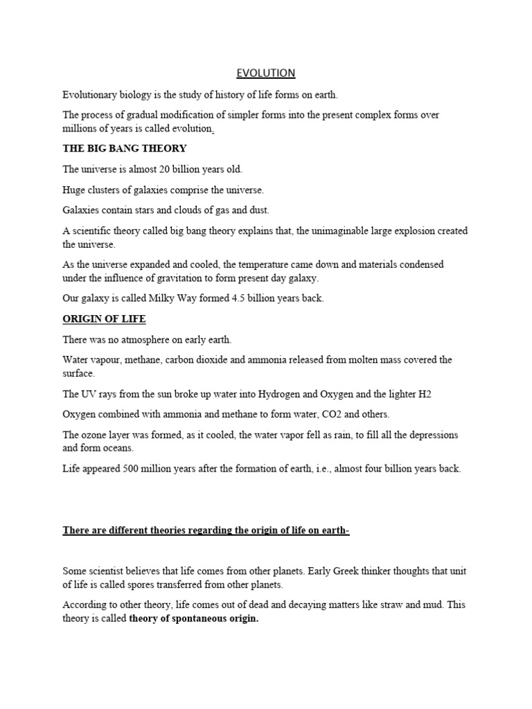 EVOLUTION NOTES | PDF | Natural Selection | Homo