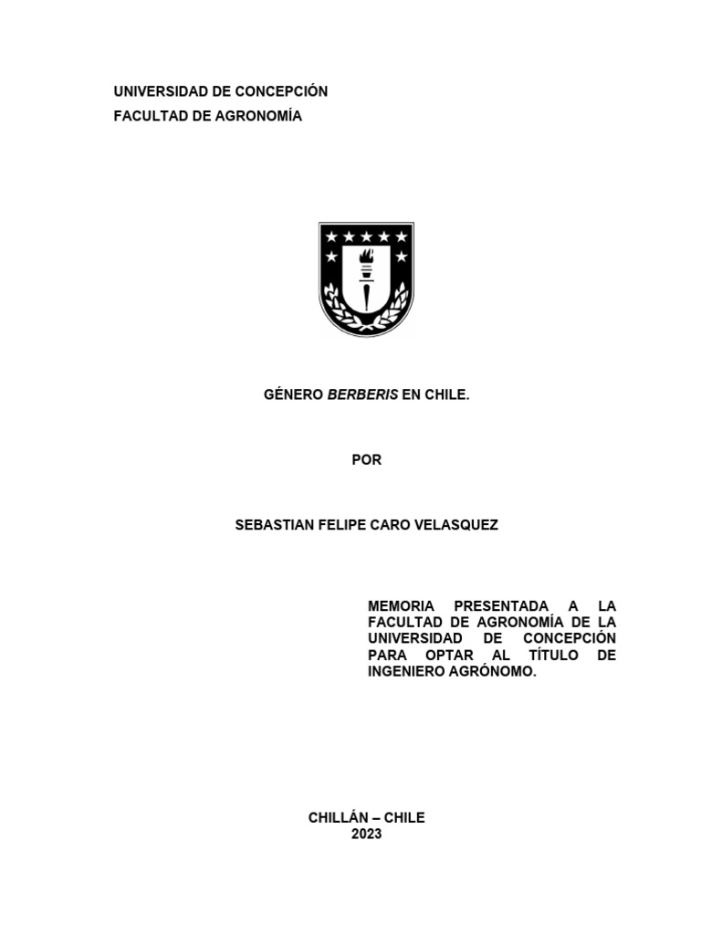 Tesis Berberis en Chile Formato final por Sebastian Felipe Caro ...