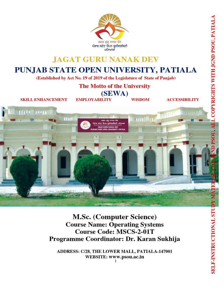 Study Material of Operating Systems | PDF | Operating System | Computer Data Storage