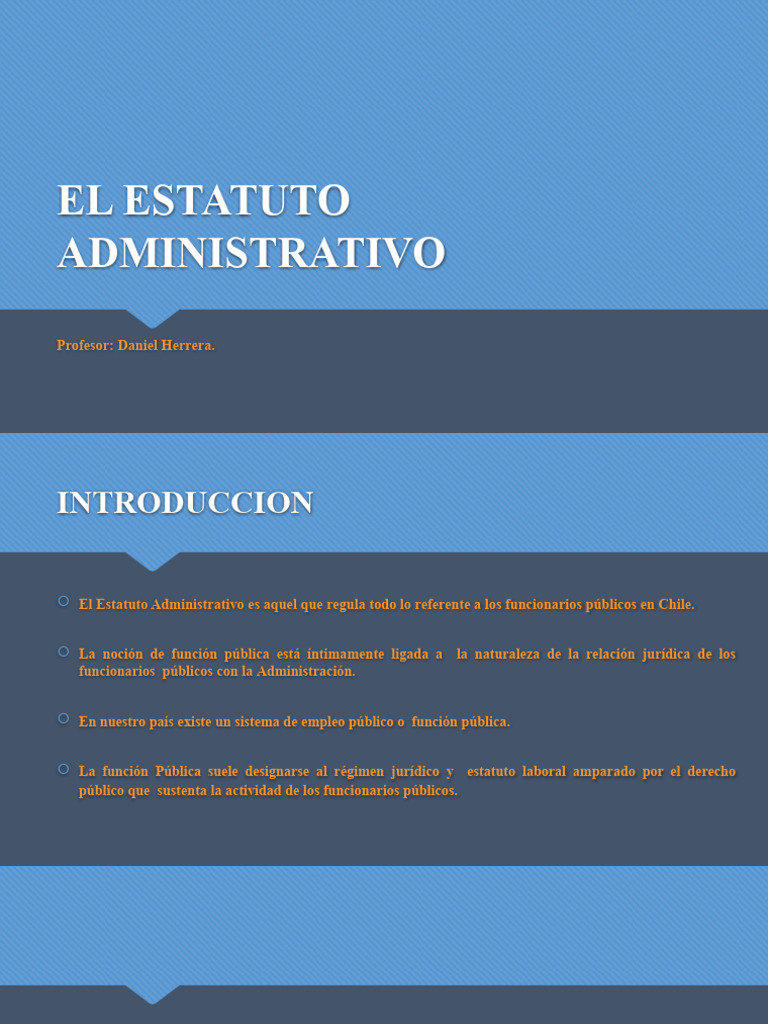 Estatuto Administrativo en Chile: Función Pública | PDF | Ley ...
